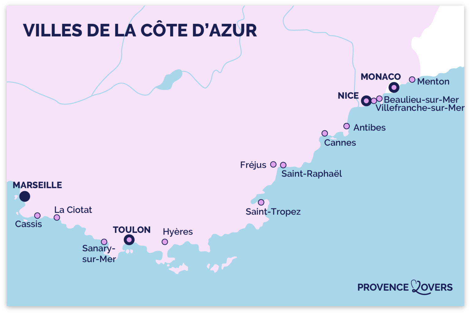 15 plus belles villes de Côte d'Azur (avec photos)